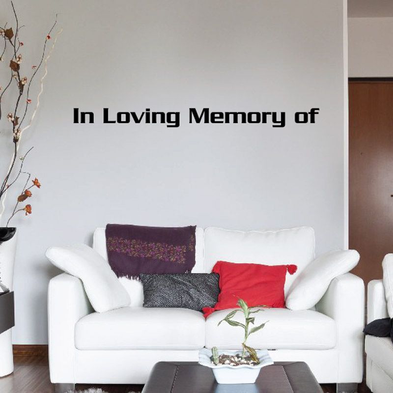 Custom In Memory Of Text Wall Decal - Vinyl Decal - Car Decal - DC005 ...