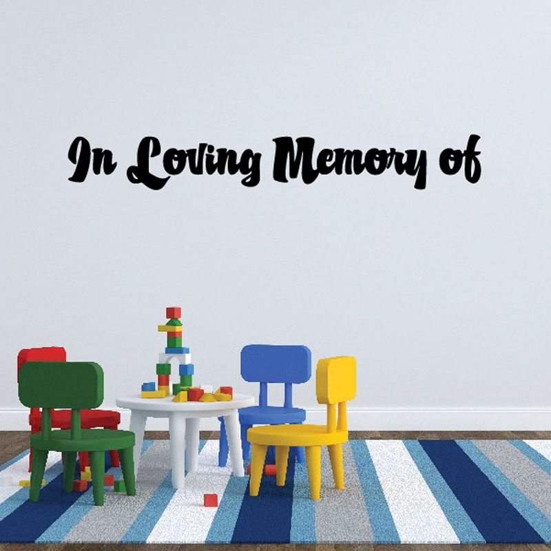 Custom In Memory Of Text Wall Decal - Vinyl Decal - Car Decal - DC055 ...