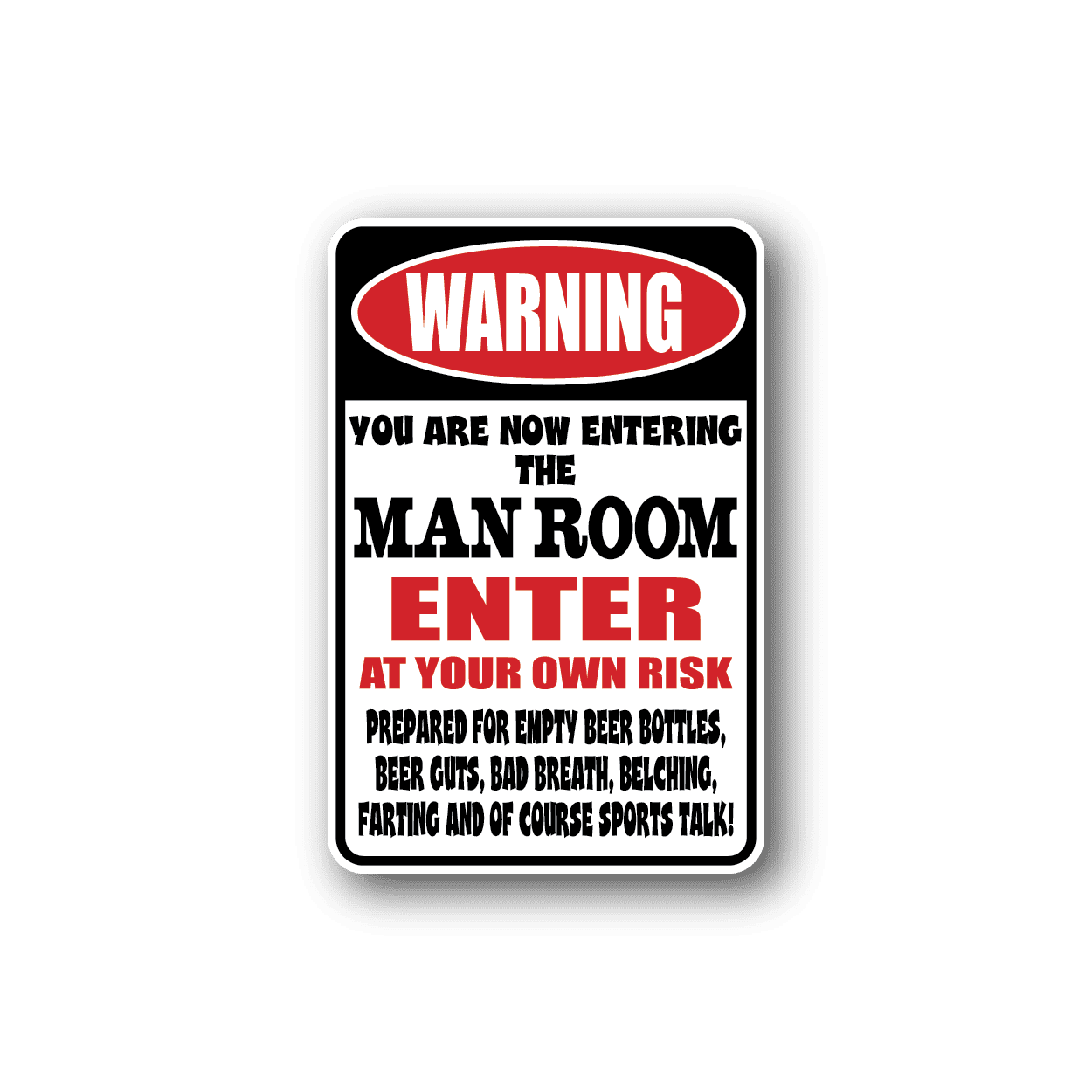 Man Room Fun Sign Wall Decal - Vinyl Sticker - Car Sticker - Die Cut S ...