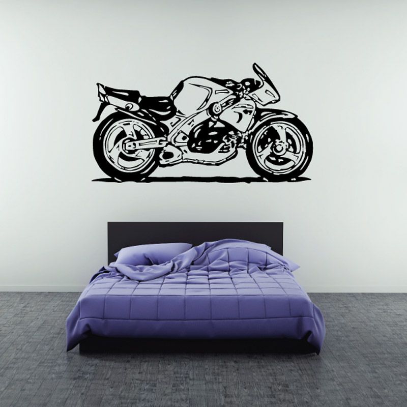 Motorcycle Sketch Wall Decal - Vinyl Decal - Car Decal - CD024 – Vinyl ...