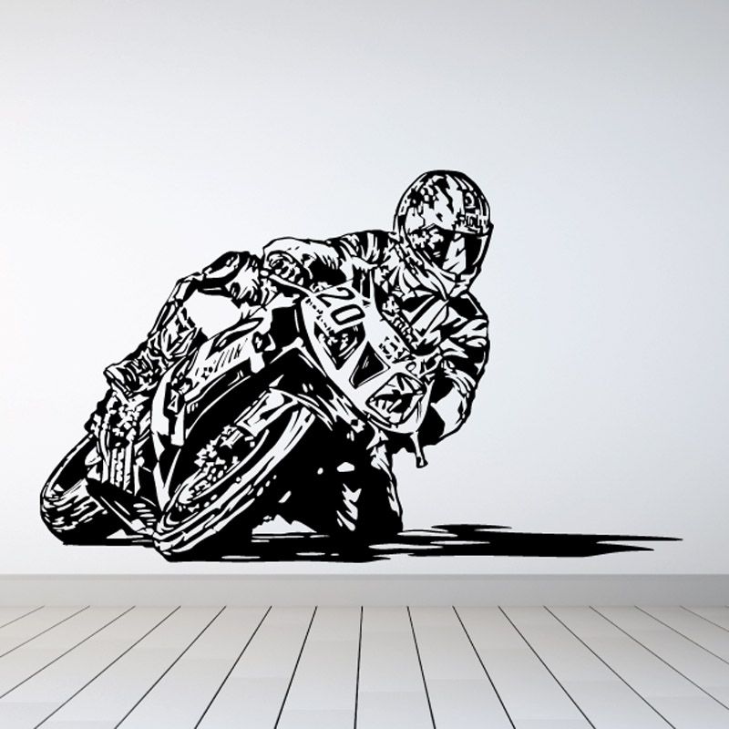 Motorcycle Sketch Wall Decal - Vinyl Decal - Car Decal - CD044 – Vinyl ...