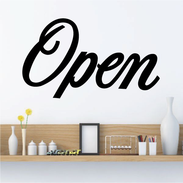 Open Wall Decal - Vinyl Decal - Car Decal - Business Sign - MC782 ...
