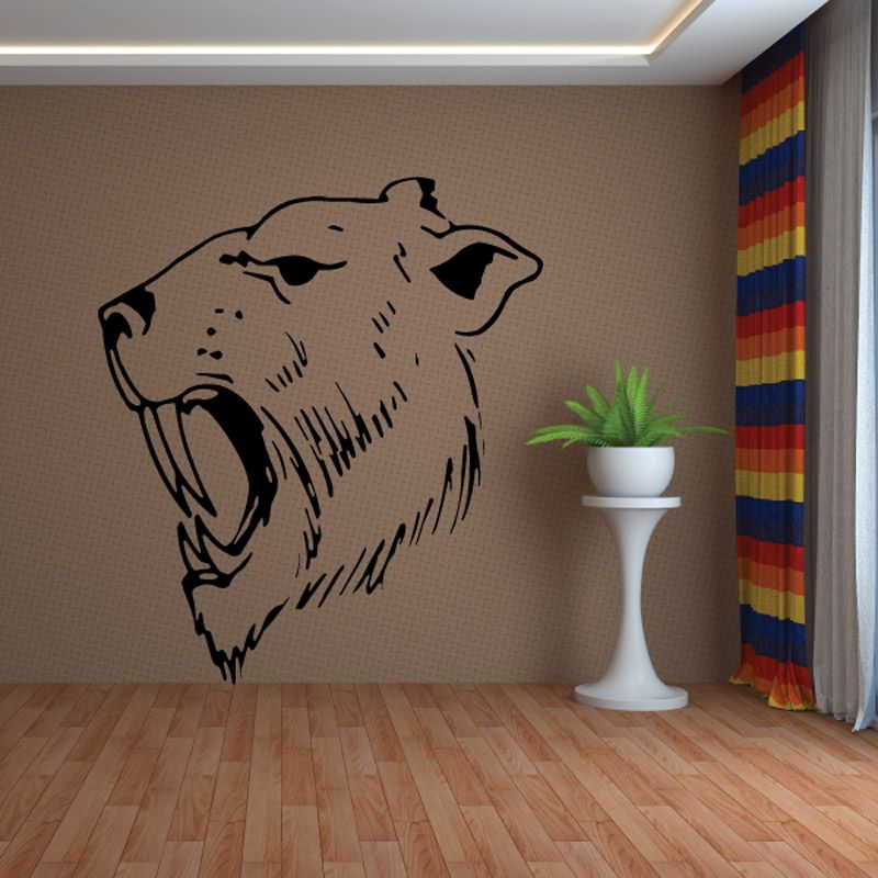 Saber Tooth Tiger Head Decal – Vinyl Disorder