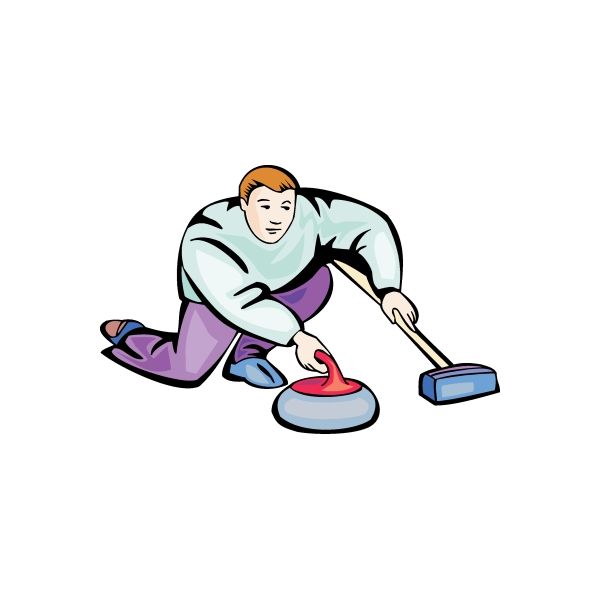 Aiming Curling Player Printed Die Cut Decal – Vinyl Disorder