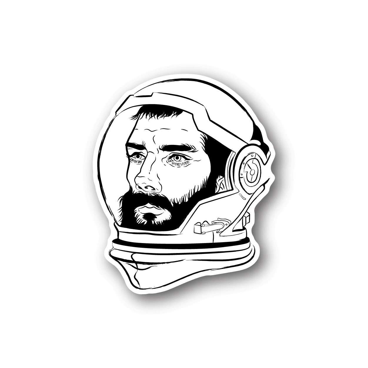 Astronaut Bearded Sticker – Vinyl Disorder
