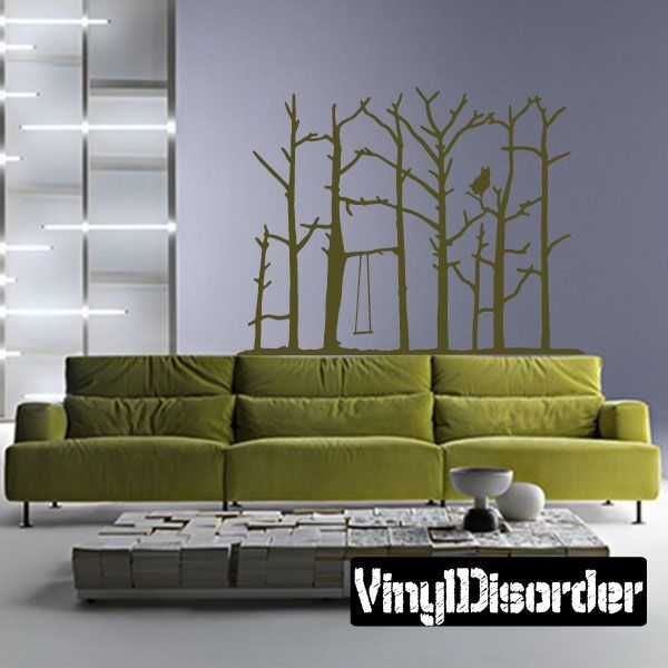 Bare Trees with Tree Swing and Owl Kit - Wall Decals – Vinyl Disorder