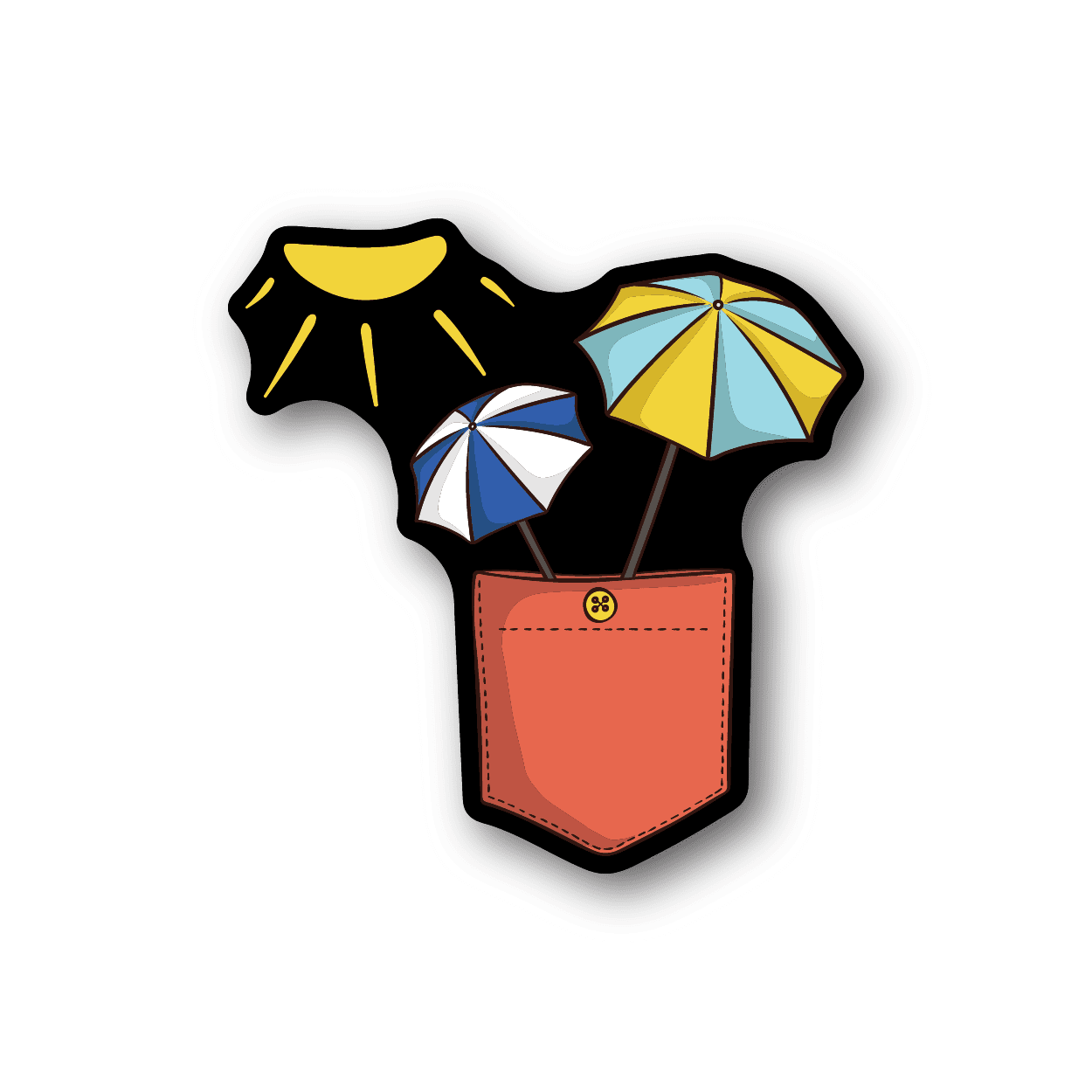 Beach Umbrella Vinyl Sticker | Weather-Resistant Vinyl Sticker – Vinyl ...