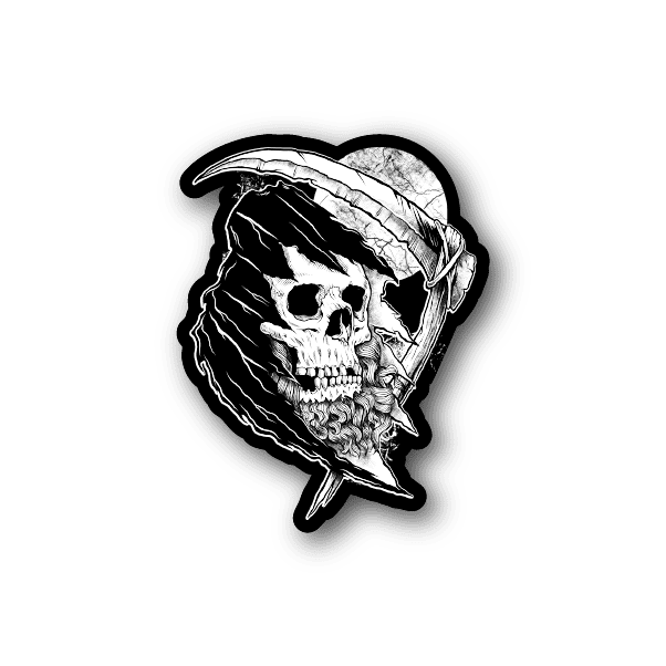 Bearded Grim Reaper Sticker – Vinyl Disorder