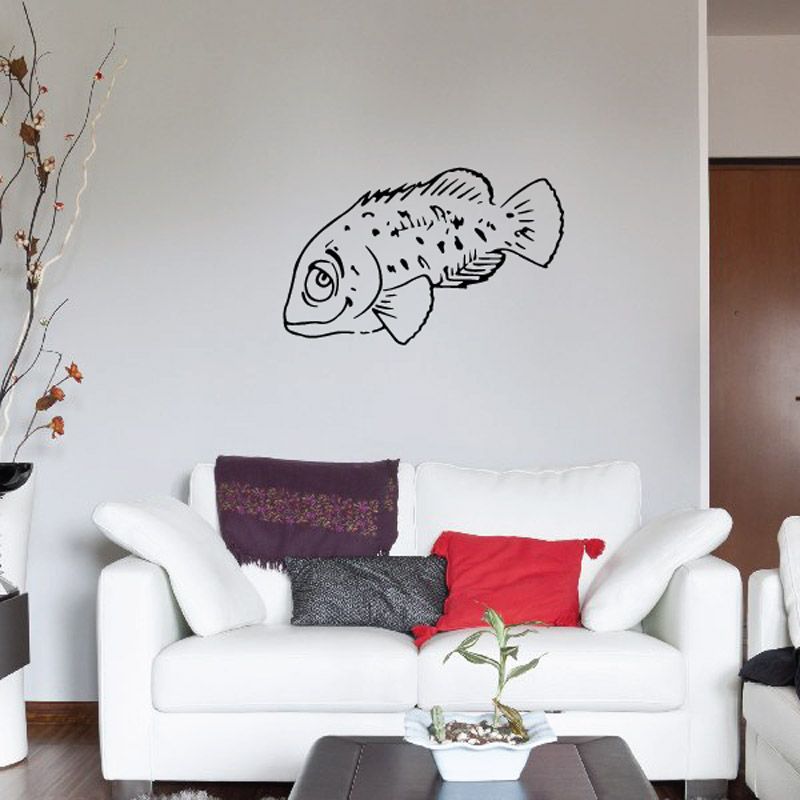 Cartoon Smiling Bass Decal – Vinyl Disorder