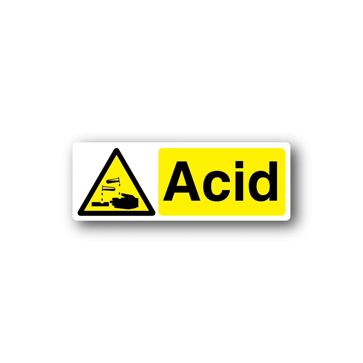 Caution Acid Sign Sticker – Vinyl Disorder