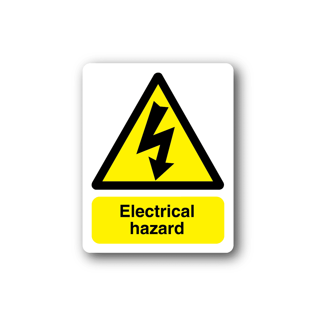 Caution Electrical Hazard Rectangle Sticker – Vinyl Disorder