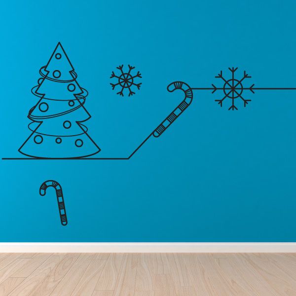 Christmas Line Art Decal – Vinyl Disorder
