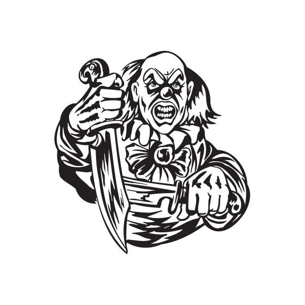 Clown with Double Knives Decal – Vinyl Disorder