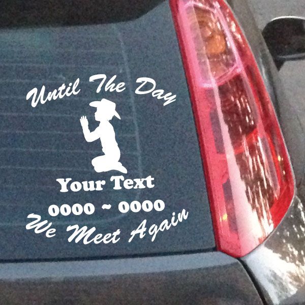 Cowboy Boy Praying Custom In Loving Memory Decal – Vinyl Disorder