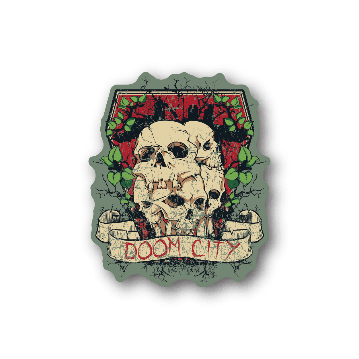 Doom City Skulls Sticker – Vinyl Disorder