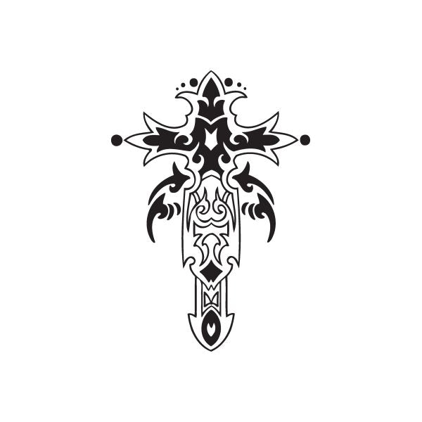 Elaborately Detailed Cross Decal – Vinyl Disorder