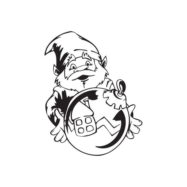 Elf with Painted Ball Ornament Decal – Vinyl Disorder