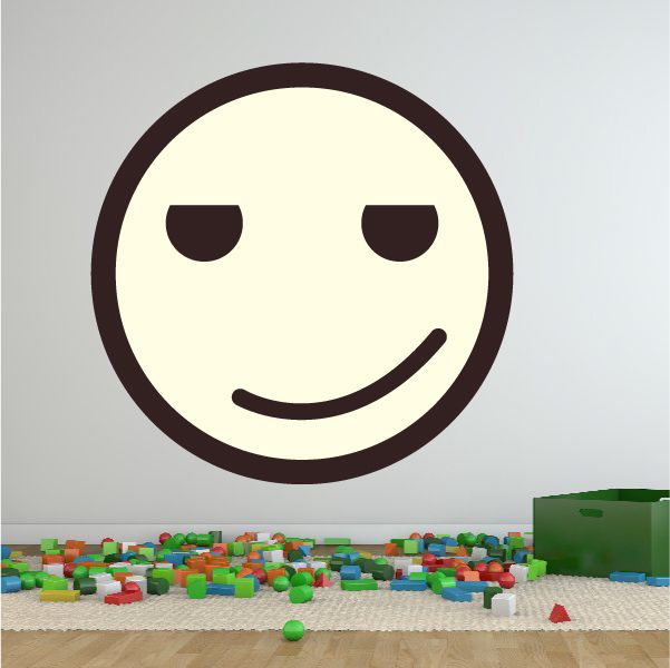 Emoticon Content Face Wall Decal - Vinyl Decal - Car Decal - Idcolor05 ...
