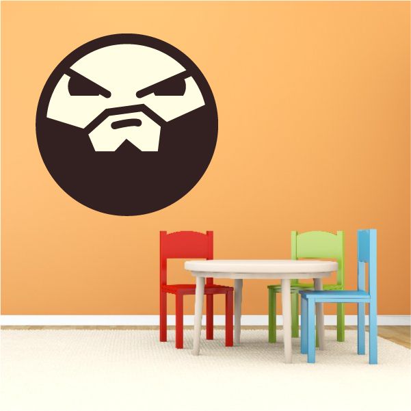 Emoticon Intimidating Face Wall Decal - Vinyl Decal - Car Decal - Idco ...