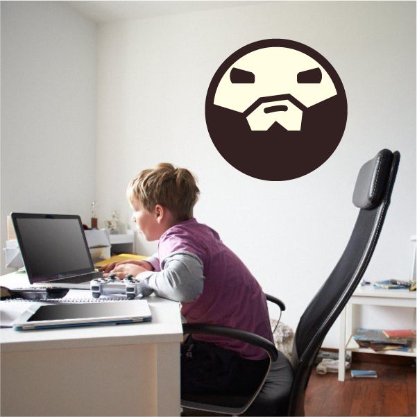 Emoticon Tough Face Wall Decal - Vinyl Decal - Car Decal - Idcolor092 ...