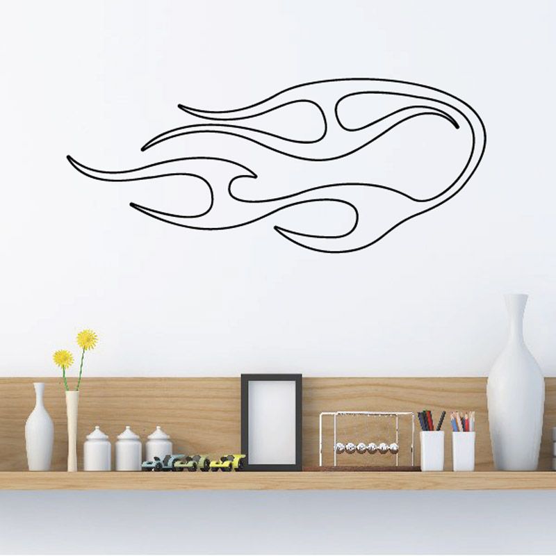 Fireball Twisted Ghost Flames Car Decal - Vinyl Decal - Wall Decal - C ...