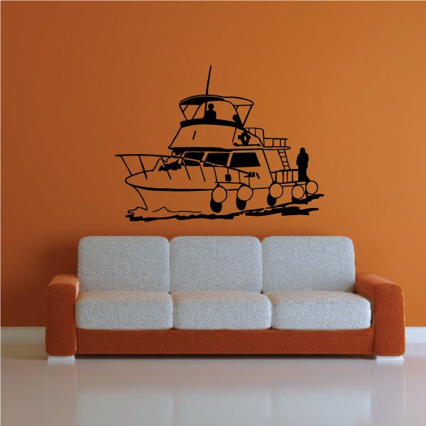 Fishing Boat with Crew Decal – Vinyl Disorder
