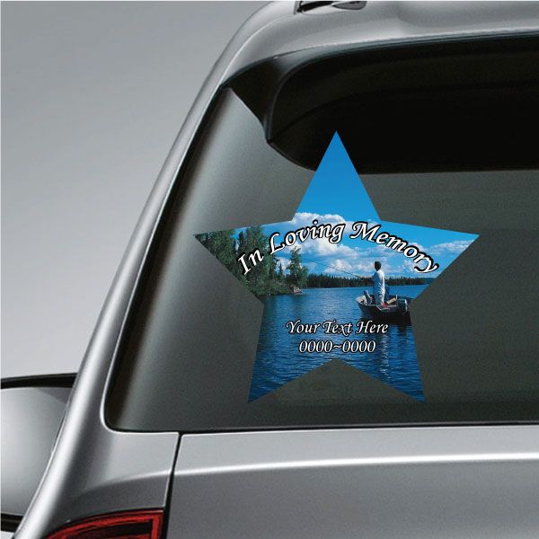 Fishing In Loving Memory Custom Star Sticker – Vinyl Disorder
