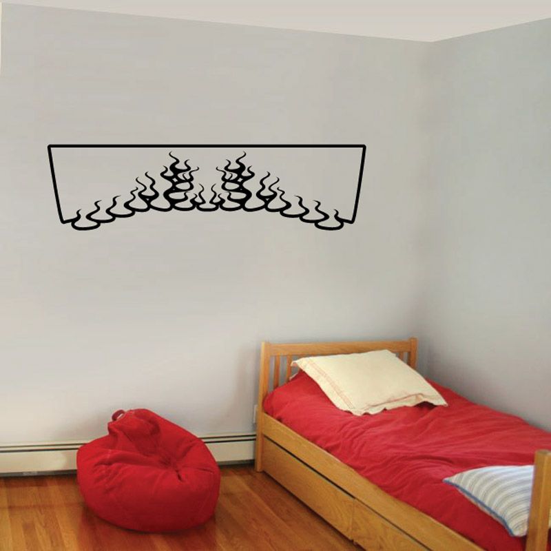 Flat Top Square Ghost Flames Car Decal - Vinyl Decal - Wall Decal - CF ...