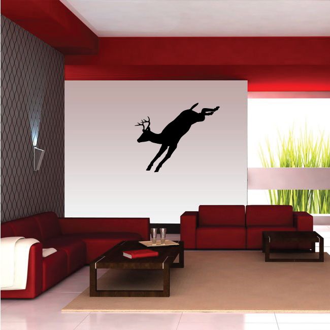 Graceful Deer Buck Prancing Silhouette Decal – Vinyl Disorder