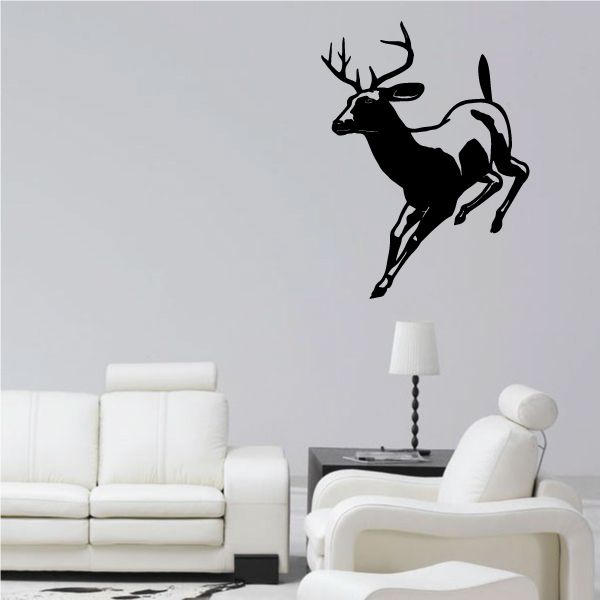 Graceful Deer Buck Running Decal – Vinyl Disorder