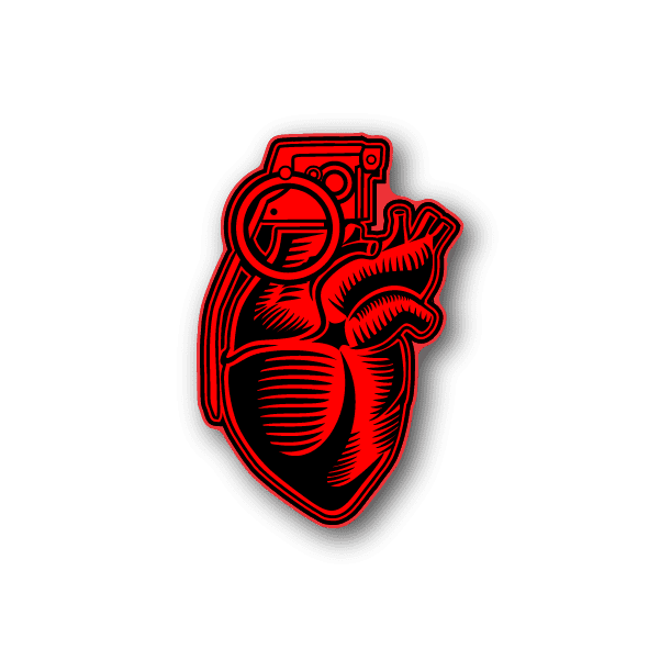 Grenade Heart Sticker – Vinyl Disorder
