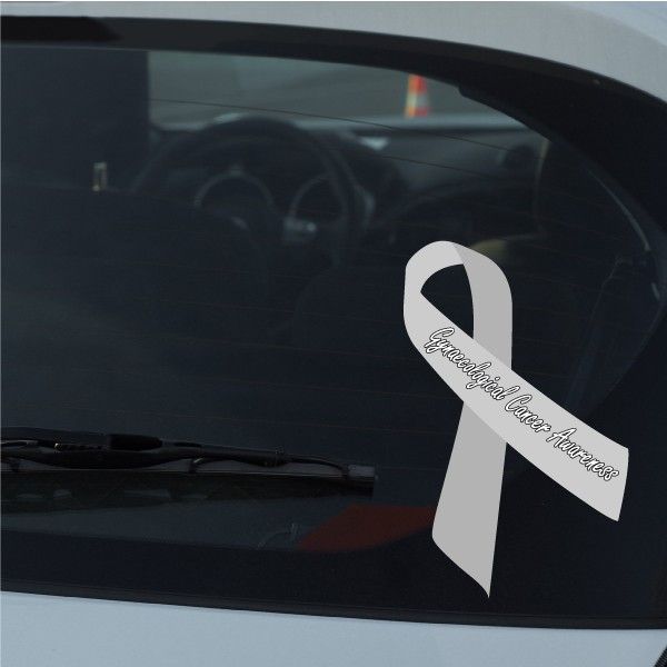 Gynaecological Cancer Awareness Ribbon Vinyl Sticker – Vinyl Disorder