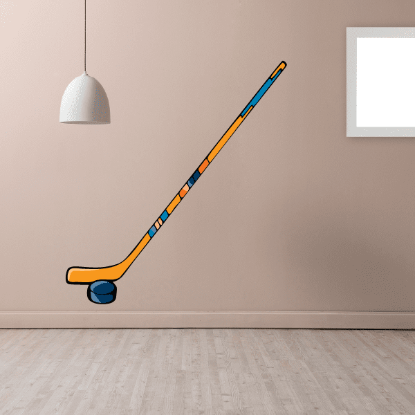 Hockey Stick Puck Player Wall Decal - Vinyl Sticker - Car Sticker - Di ...