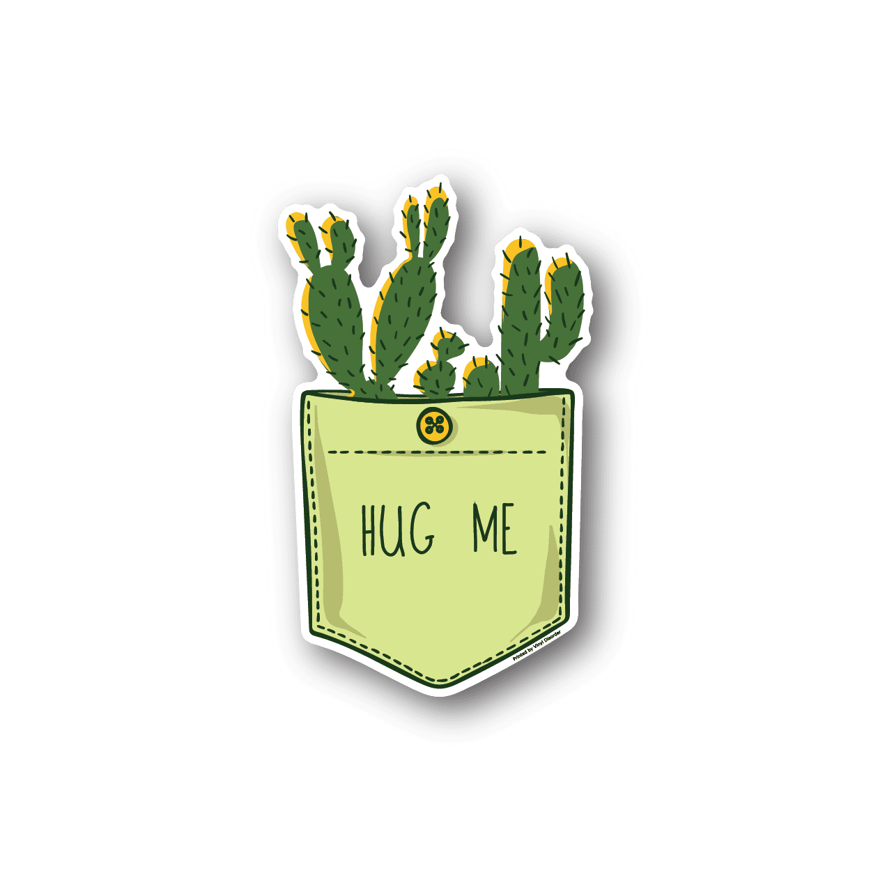 Hug Me Cactus Pocket Sticker – Vinyl Disorder