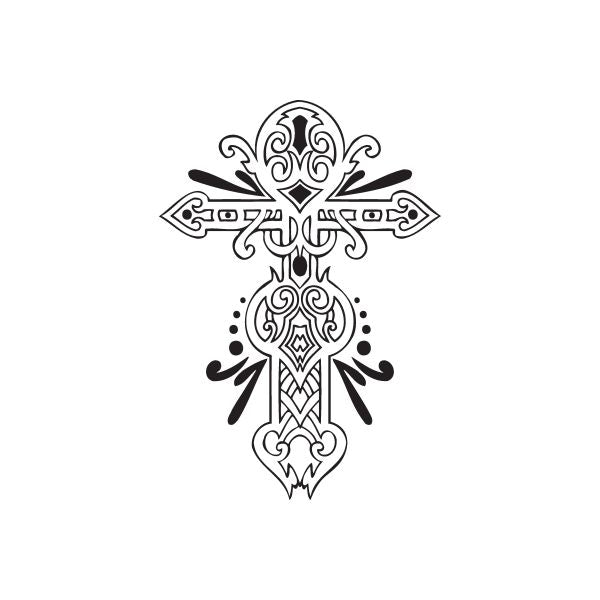 Intricate Fancy Cross Decal – Vinyl Disorder