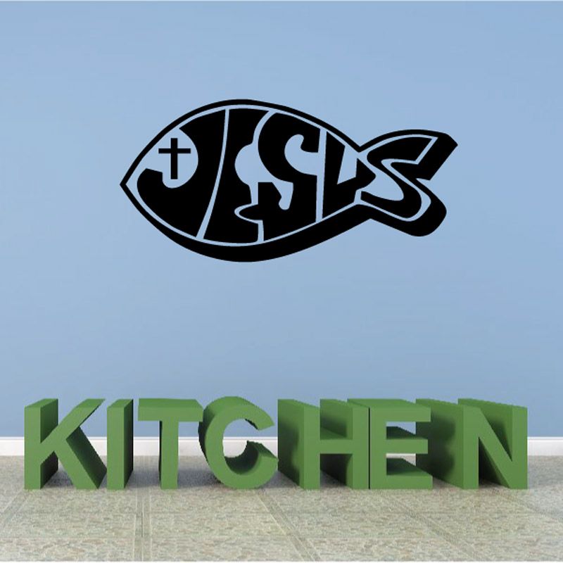Jesus Fish Text Decal – Vinyl Disorder