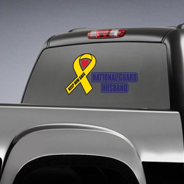Keep Him Safe National Guard Husband Printed Die Cut Decal – Vinyl Disorder
