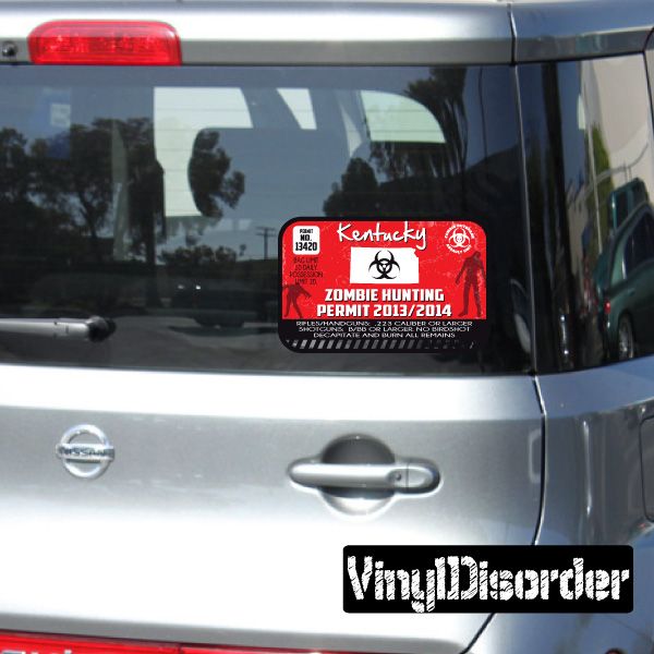 Kentucky Zombie Hunting Permit Sticker – Vinyl Disorder