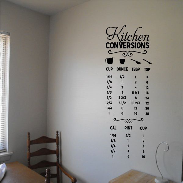 Kitchen Conversions Chart Wall Decal – Vinyl Disorder