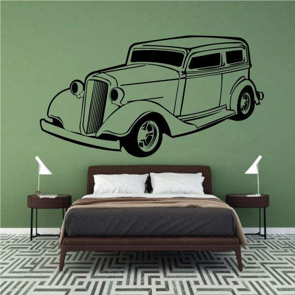 Long Hot Rod Hotrod American Classics classic Cars Vinyl Decal Car Win ...