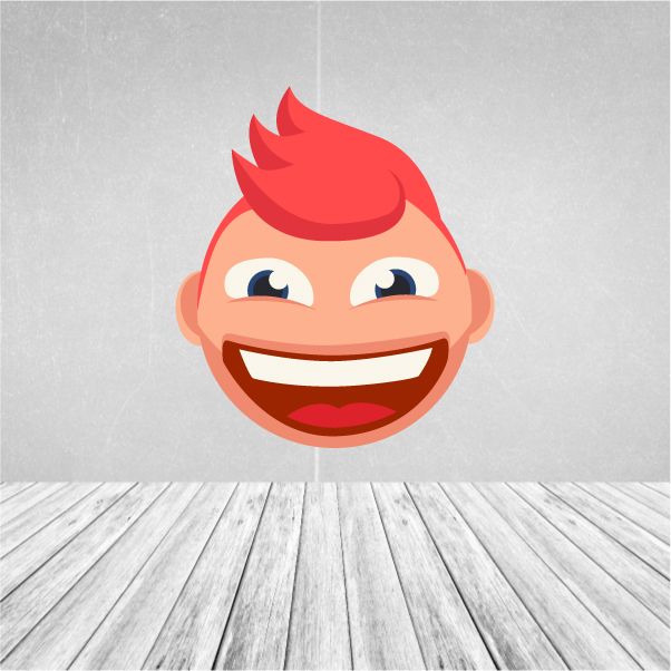 Male Face Emoticon Wall Decal - Vinyl Sticker - Car Sticker - IDCOLOR0 ...