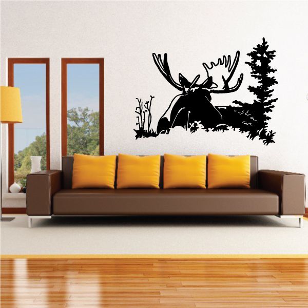 Moose in Nature Scene Decal – Vinyl Disorder