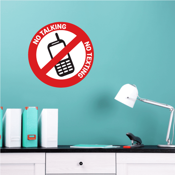 No Cell Phones - No Talking No Texting Sticker – Vinyl Disorder