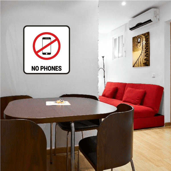 No Smart Phones Text Sticker – Vinyl Disorder