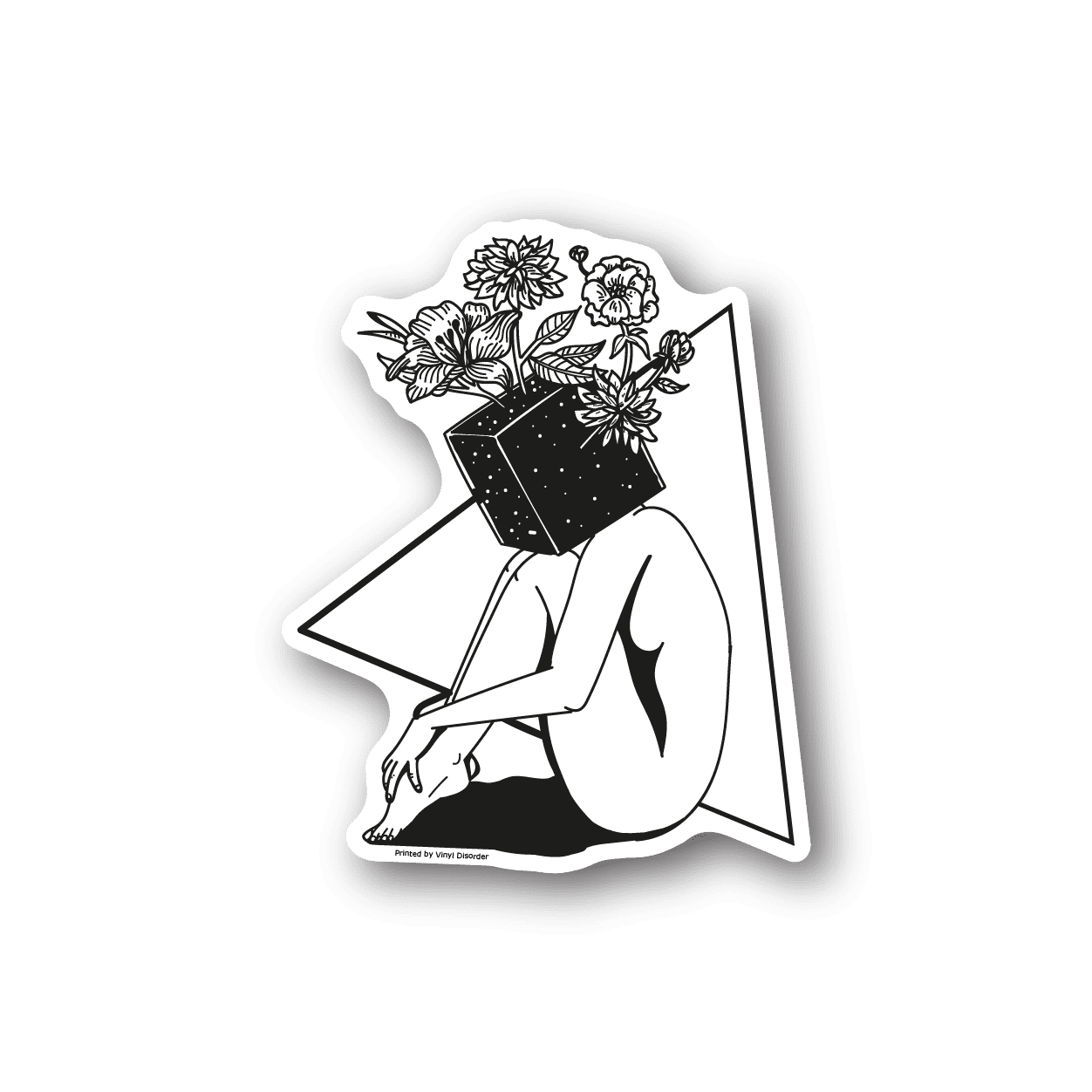 Plant Head Girl Vinyl Sticker | Weather-Resistant Vinyl Sticker – Vinyl ...