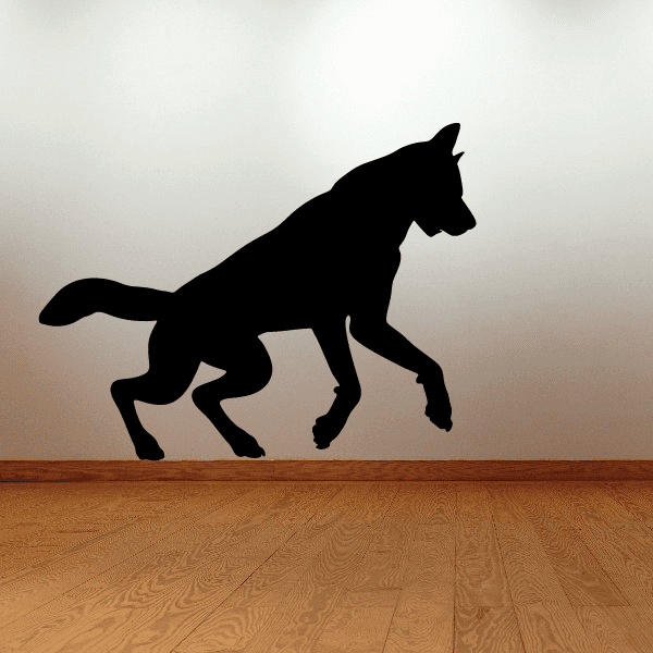 Playful Wolf Silhouette Decal – Vinyl Disorder