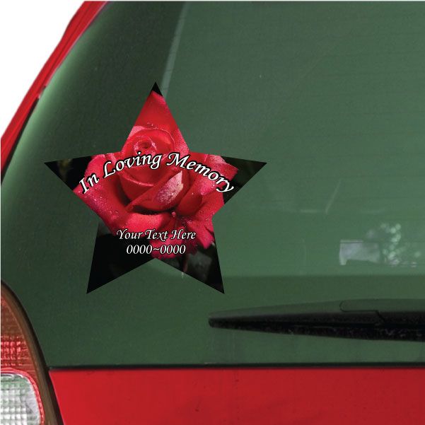 Rose In Loving Memory Custom Star Sticker – Vinyl Disorder