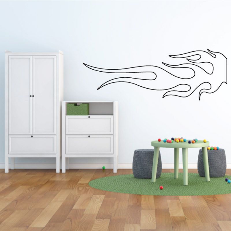 Side Flat Ghost Flames Car Decal - Vinyl Decal - Wall Decal - CF480 ...