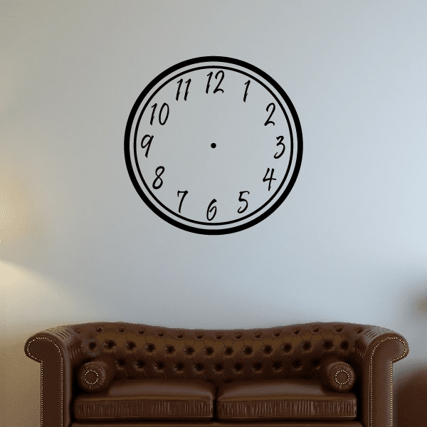 Simple Clock Face Wall Decal – Vinyl Disorder