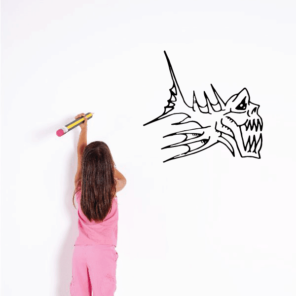 Spiky Skeleton Fish Decal – Vinyl Disorder